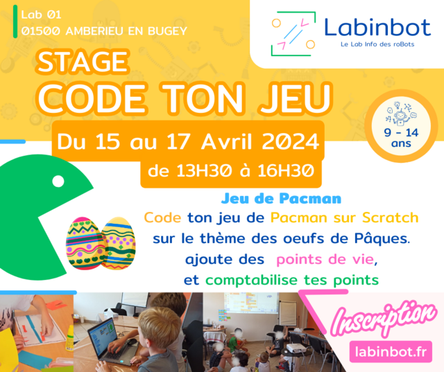 Stage "Crée ton jeu de Pacman sur Scratch" | Agenda Plaine de l’Ain